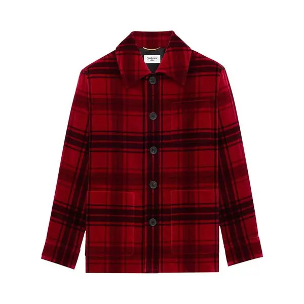Saint Laurent Tartan Velvet Jacket