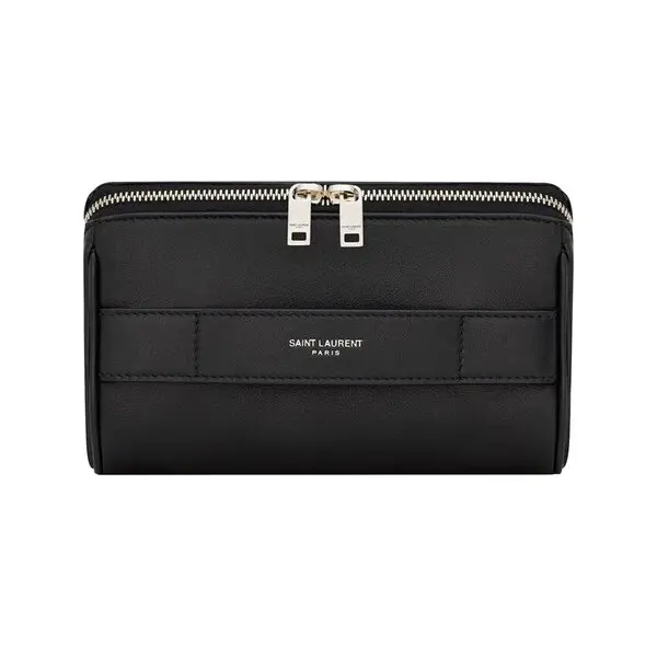 Saint Laurent Paris Small Vanity Case In Smooth Leather 'nero - Black