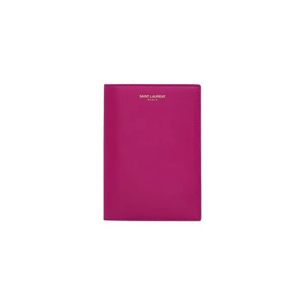Saint Laurent Paris Passport Case In Shiny Leather 'deep Magenta - Pink
