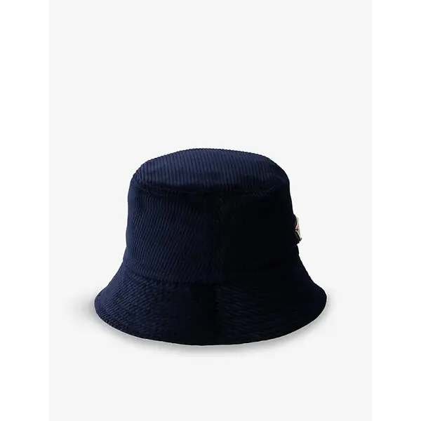 Prada Logo-plaque Corduroy Bucket Hat - Blue
