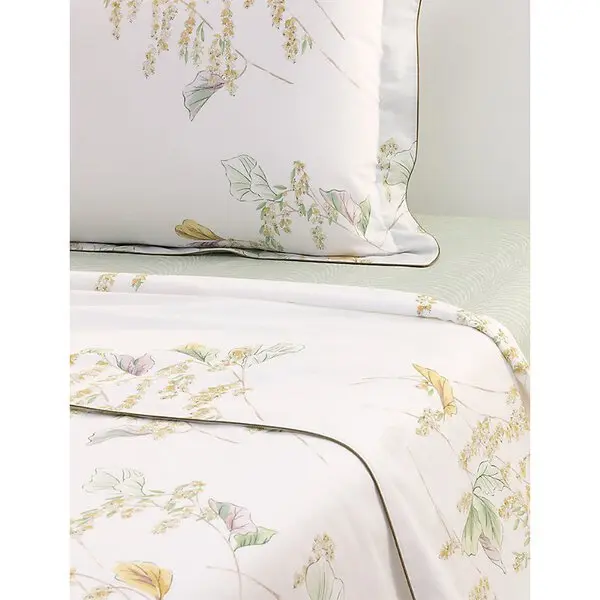 YVES DELORME Pollen Floral-print Cotton-batiste Flat Sheet - Multicoloured