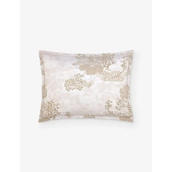 YVES DELORME Paysage Landscape-print Cotton-batiste Oxford Pillowcase 50cm X 75cm - Multicoloured