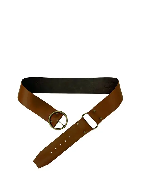 Anna Sui O-ring Leather Belt - Caramel