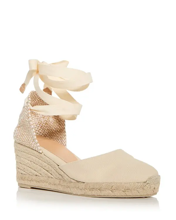 CastaÑer Carina Espadrille Wedge Sandals - Ivory