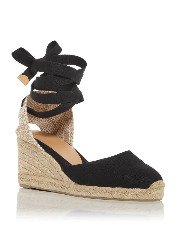 CastaÑer Carina Espadrille Wedge Sandals - Negro
