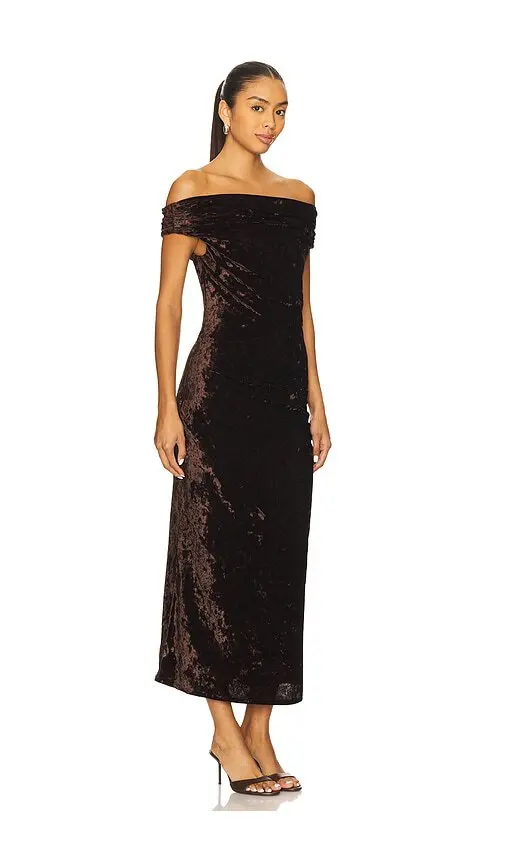 Buy Line & Dot Brylie Velvet Maxi Dress - Dark Brown At 80% Off |  Editorialist