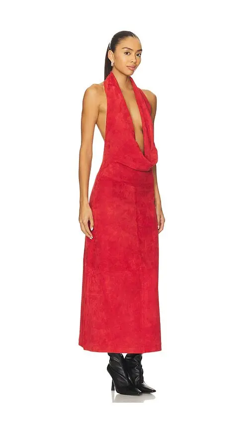 Understated Leather X Liv Maxi Dress - Lava Red