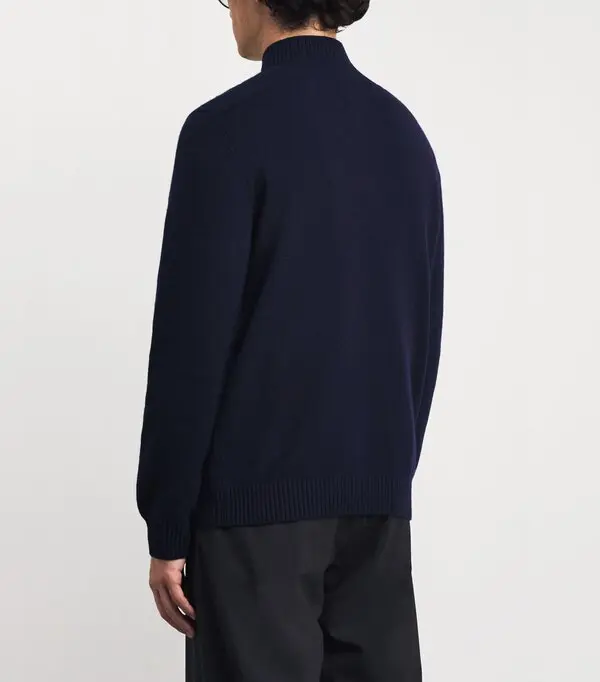 Harrods Cashmere Button-down Sweater - Navy