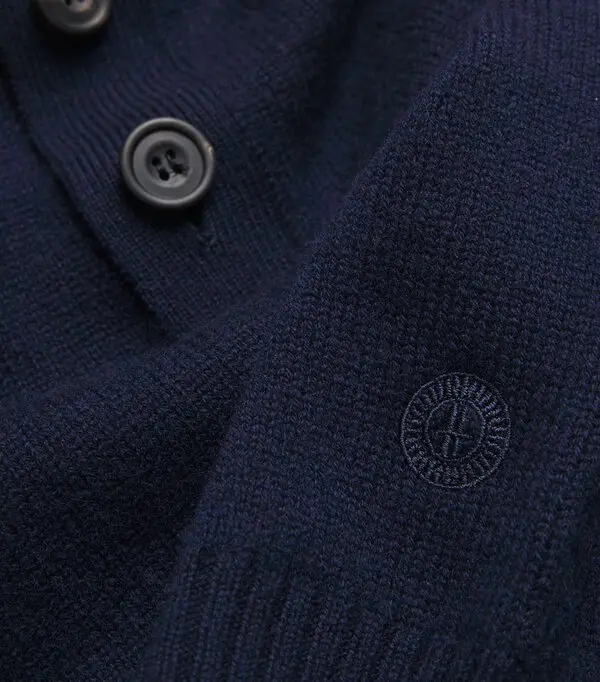 Harrods Cashmere Button-down Sweater - Navy