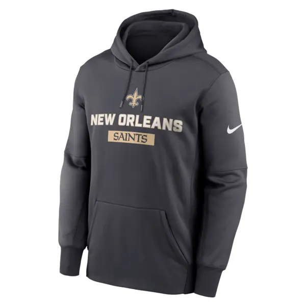 Nike New Orleans Saints Toss Sweep Therma Nfl Pullover Hoodie - Grey