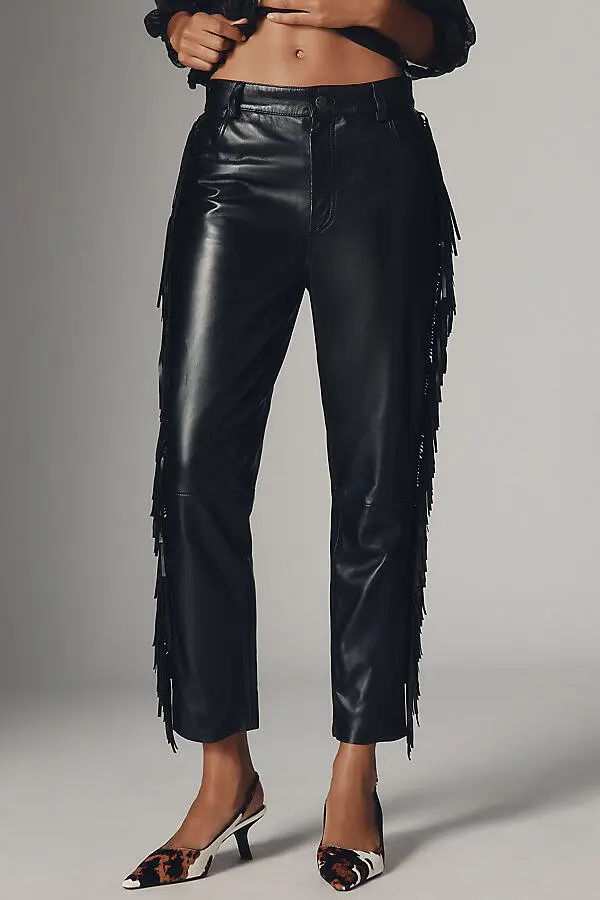 Walter Baker Colby Leather Fringe Pants