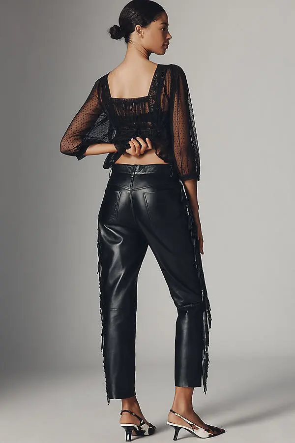 Walter Baker Colby Leather Fringe Pants