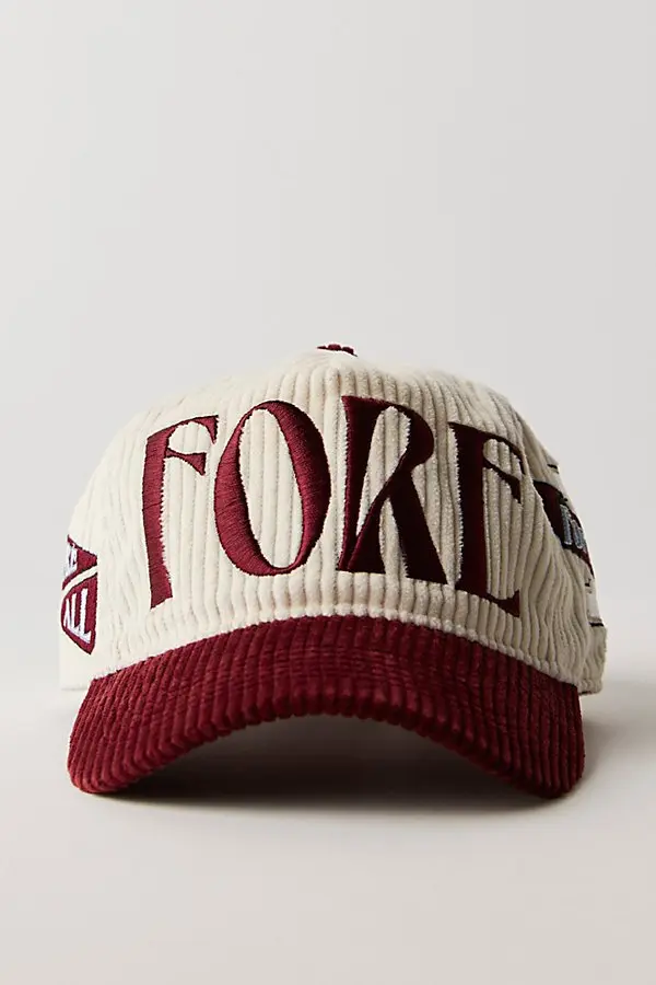 FORE ALL Embroidered Corduroy Baseball Cap - Angora