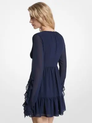 Michael Kors Ruffled Georgette Long-sleeve Dress
