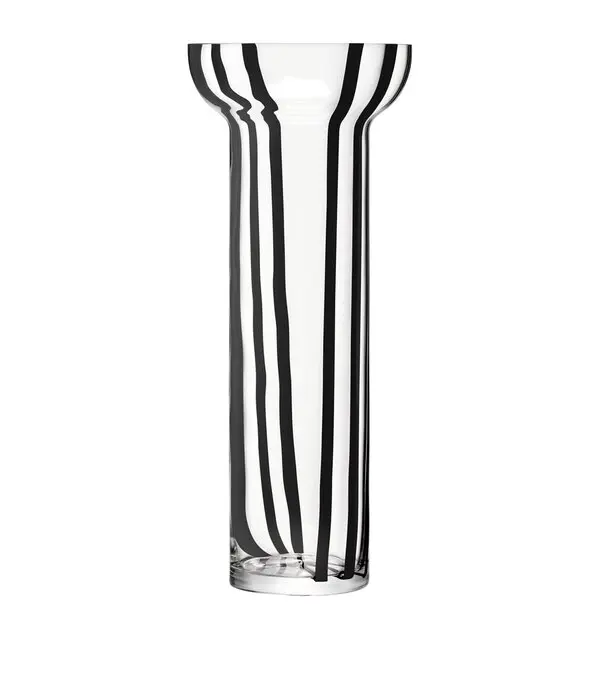 LSA INTERNATIONAL Glass Stripe Vase - Black