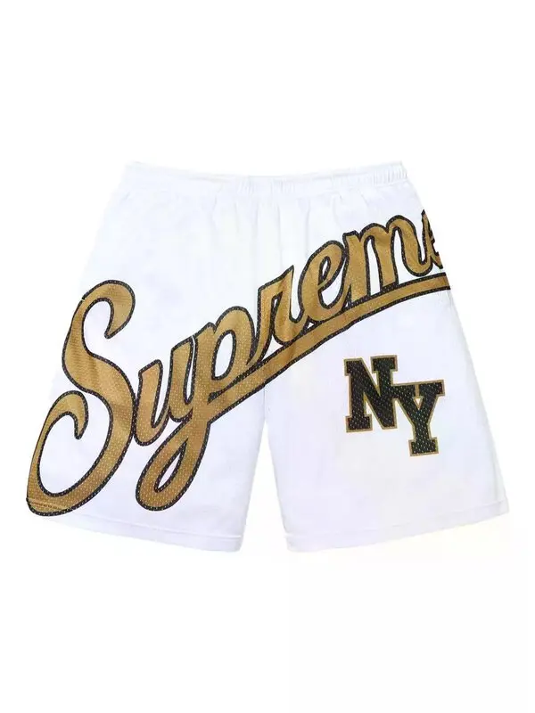 Supreme Big Script Mesh Shorts - White