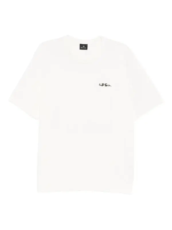 Paul Smith Logo-embroidered T-shirt - Neutrals