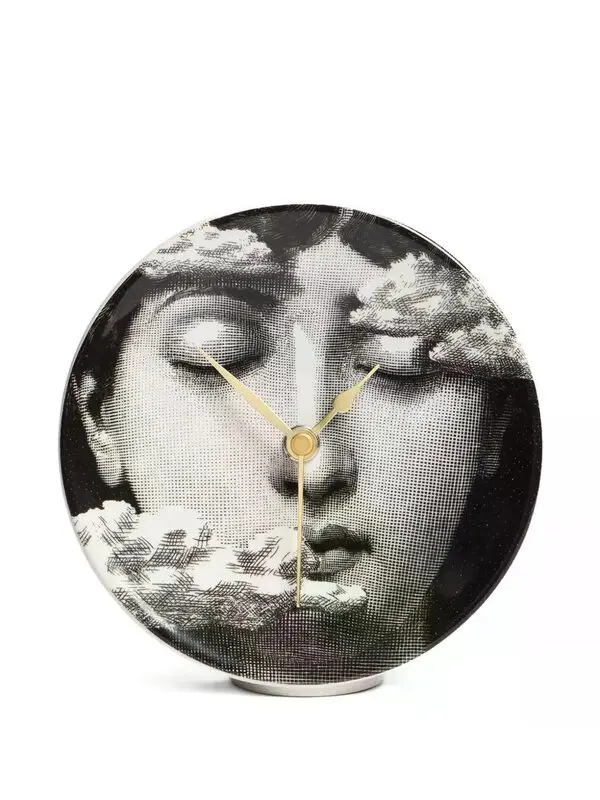 FORNASETTI Figurative-print Table Clock - Black