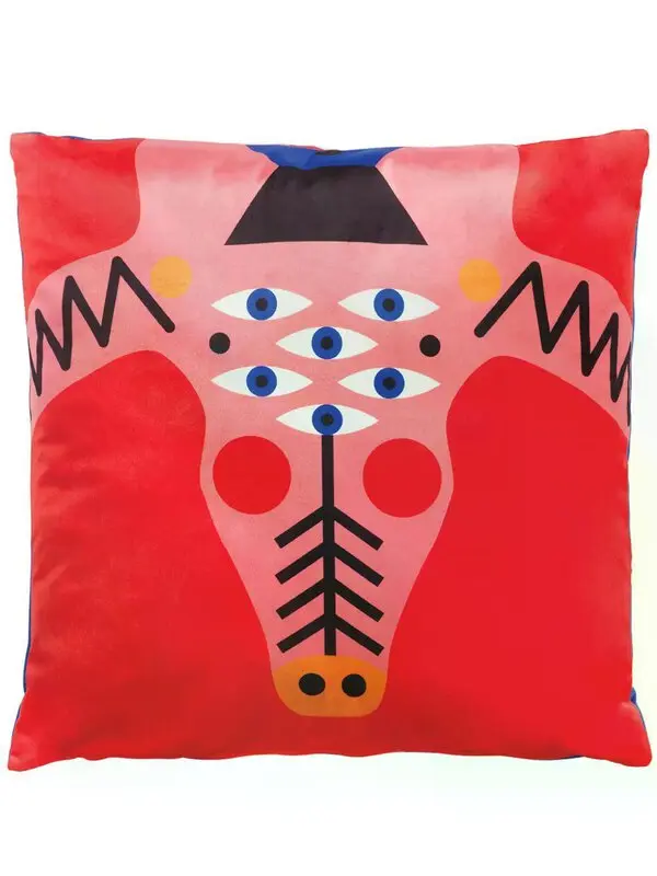 QEEBOO Oggian Crocopink Cushion - Blue