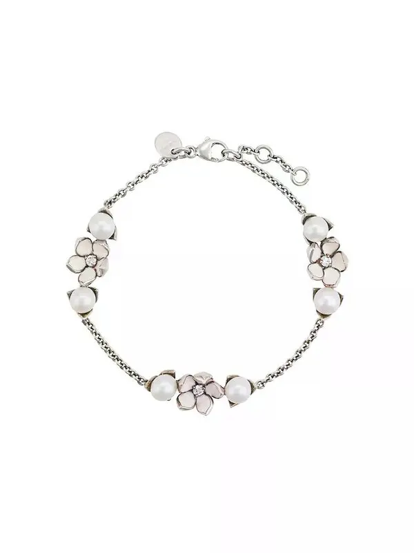 SHAUN LEANE Cherry Blossom Pearl And Diamond Bracelet - Silver