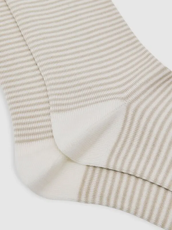 REISS Mario Stripe Cotton-blend Socks