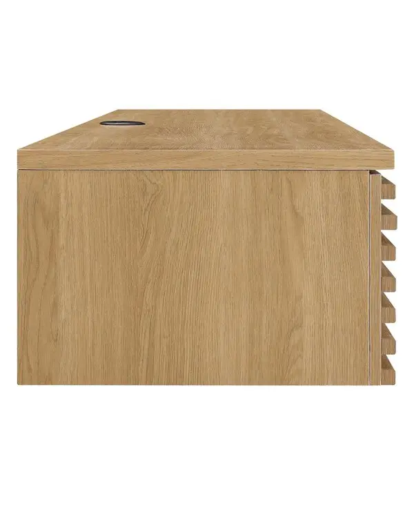 MODWAY Render Wall Mount Wood Office Desk - Oak