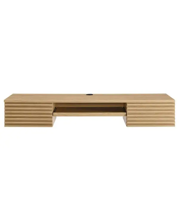 MODWAY Render Wall Mount Wood Office Desk - Oak