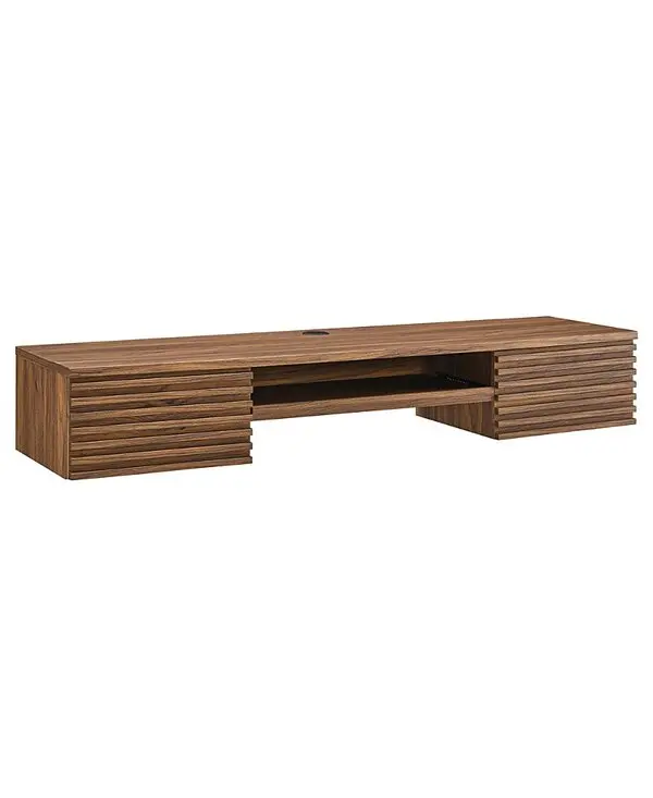 MODWAY Render Wall Mount Wood Office Desk - Walnut
