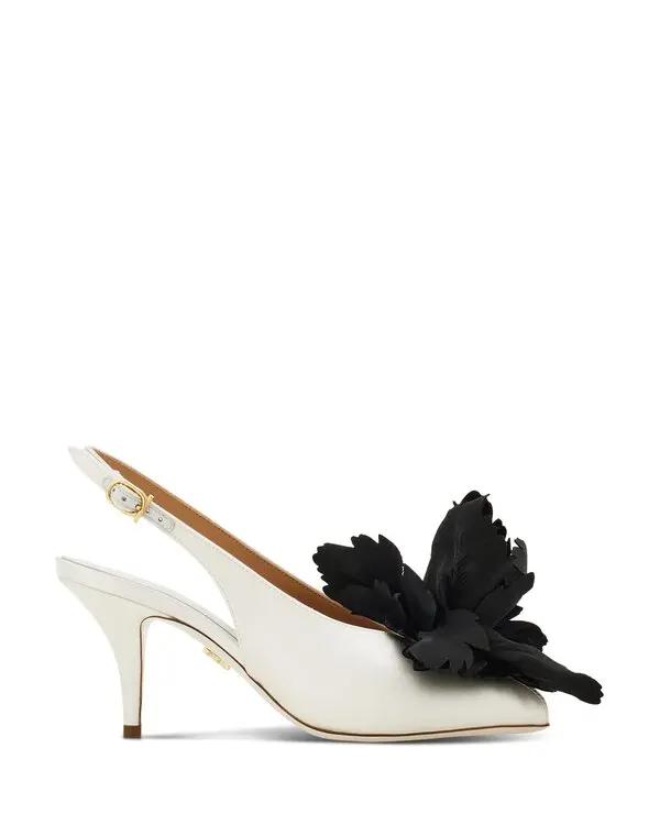 FERRAGAMO Gemma 70 Embellished Leather Slingback Pumps