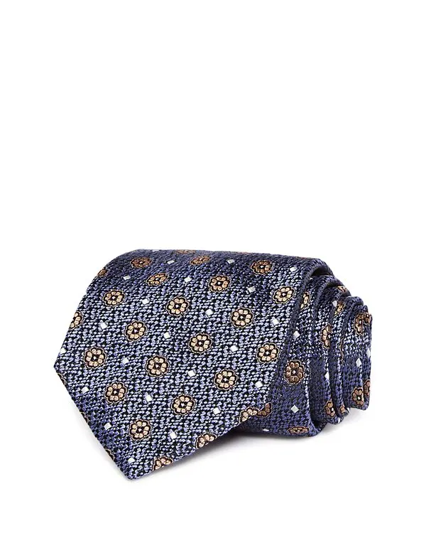 Canali Silk Medallion Neck Tie - Blue