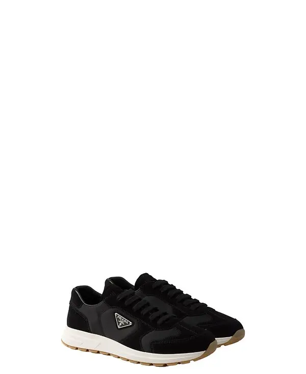 Prada Suede And Re-nylon Prax Sneakers - Black