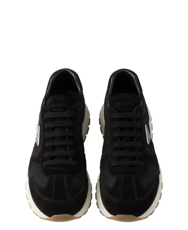 Prada Suede And Re-nylon Prax Sneakers - Black