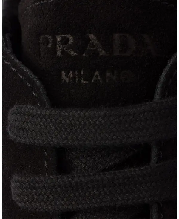 Prada Suede And Re-nylon Prax Sneakers - Black