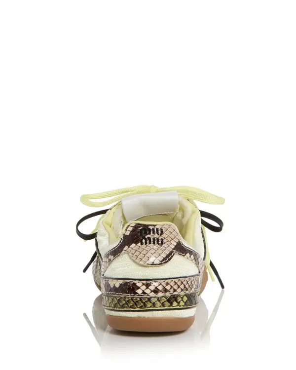 Miu Miu Snake Embossed Sneakers - Yellow