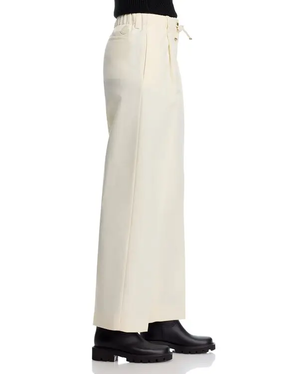 Moncler Wool Wide-leg Trousers - Cream