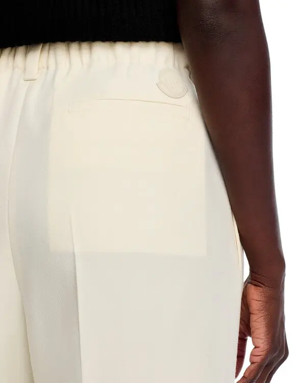 Moncler Wool Wide-leg Trousers - Cream