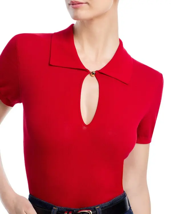FRAME The Keyhole Polo Sweater