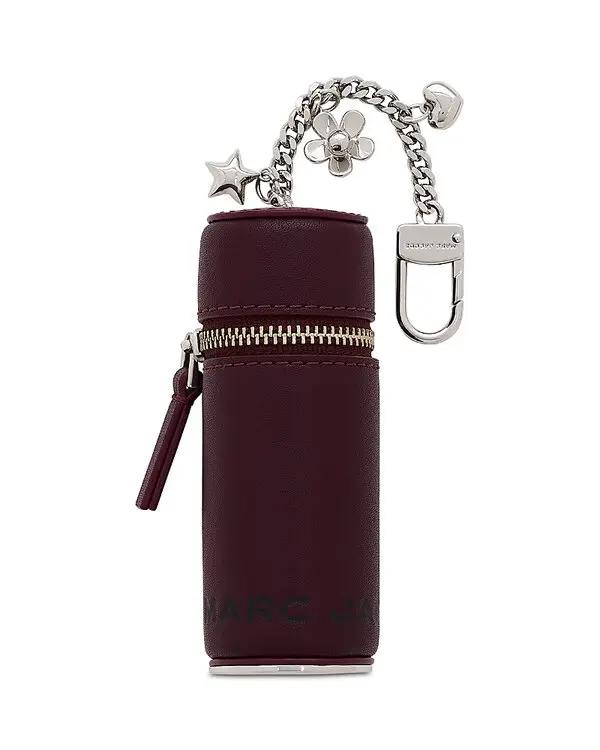 Marc Jacobs The Lipstick Leather Case Charm - Dark Plum