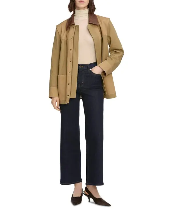 FRAME Le Slim High-rise Palazzo Crop Jeans
