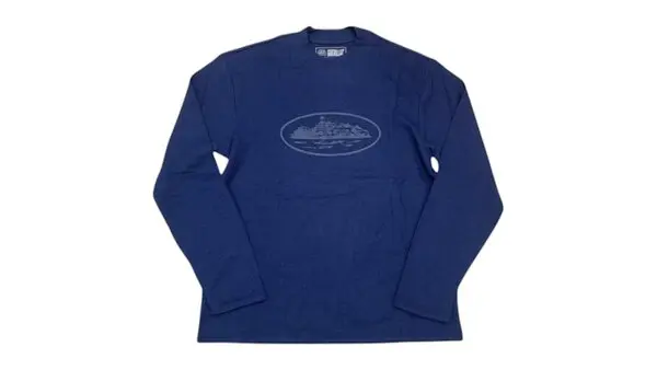 CORTEIZ Alcatraz Waffle Long Sleeve Tee Shirt - Navy Blue