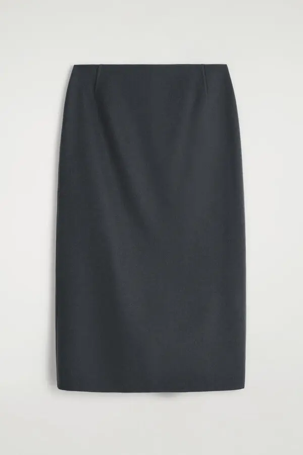 Cos Double-faced Wool Blend Pencil Skirt - Gray