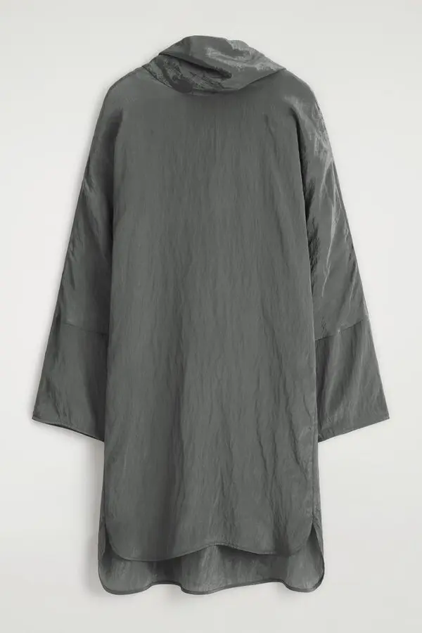 Cos Crinkled-satin Mini Dress - Gray