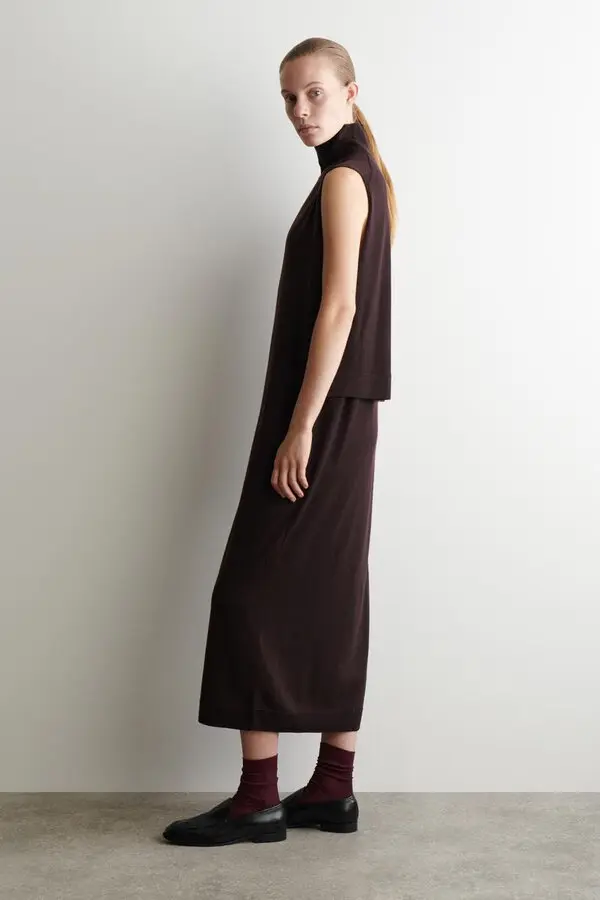 Cos Merino Wool Roll-neck Midi Dress
