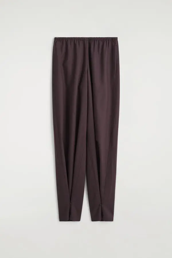Cos Wool Flannel Cocooning Barrel-leg Pants - Red