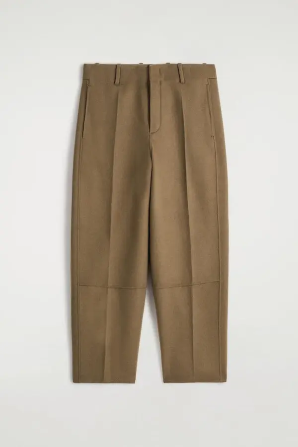 Cos Double-faced Wool Barrel-leg Pants