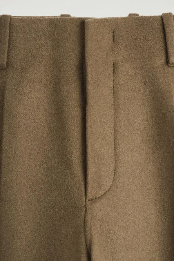 Cos Double-faced Wool Barrel-leg Pants