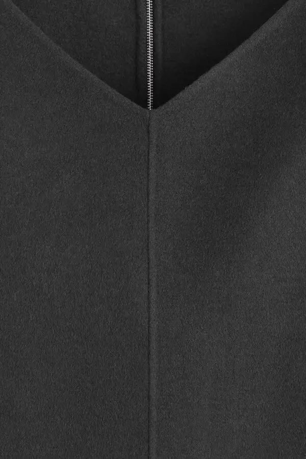 Cos Double-faced Wool V-neck Top With Back Zipper