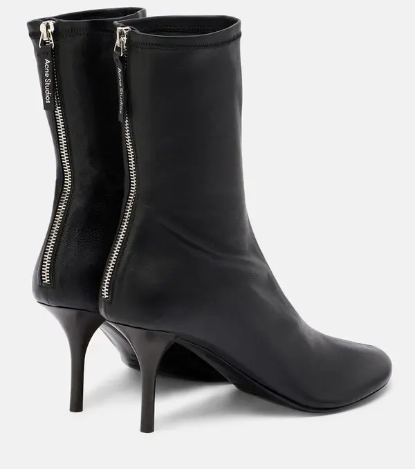 Acne Studios 75 Leather Ankle Boots - Black