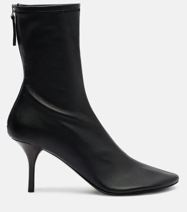 Acne Studios 75 Leather Ankle Boots - Black