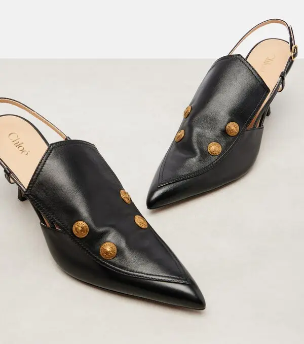 Chloé Agnes Embellished Slingback Pumps